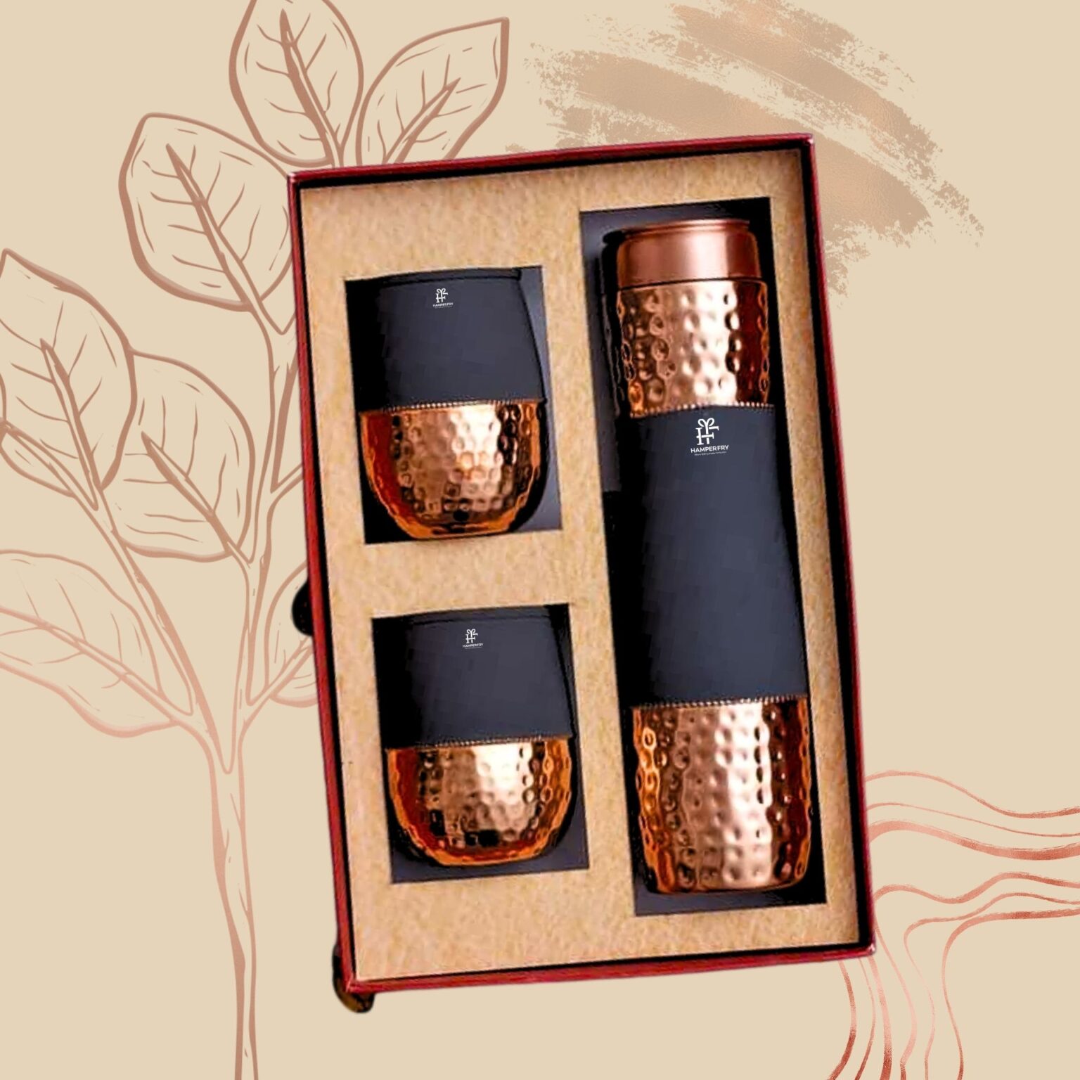 Matte & Hammered Copper Gift Set - Hamperfry Gifting